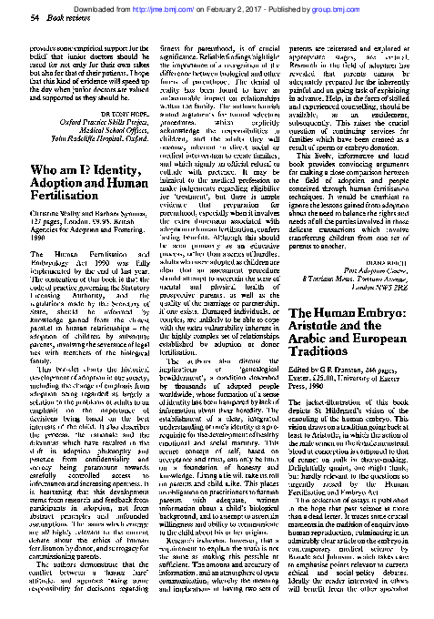 (PDF) The Human Embryo: Aristotle and the Arabic and European ...