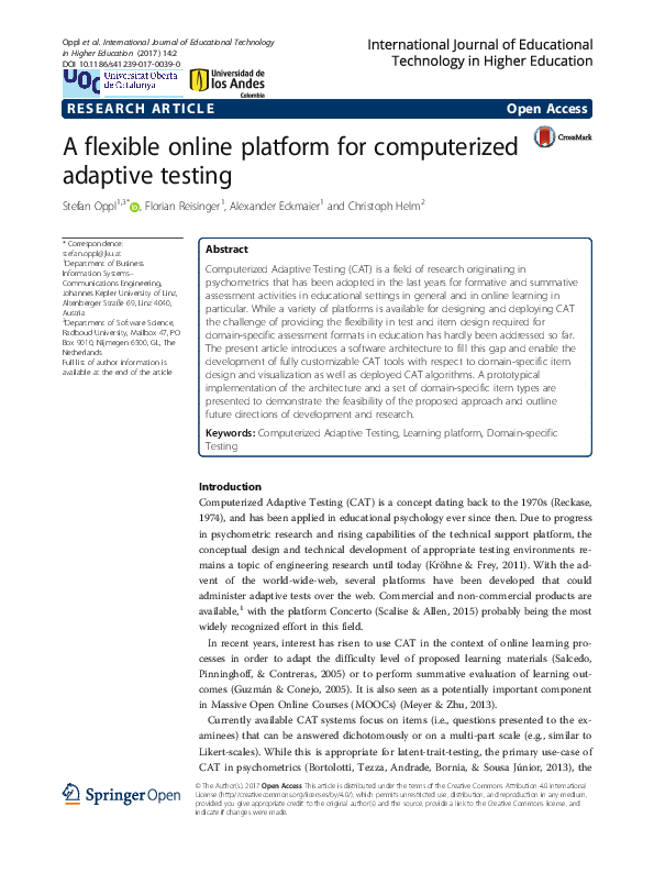 (PDF) A flexible online platform for computerized adaptive testing
