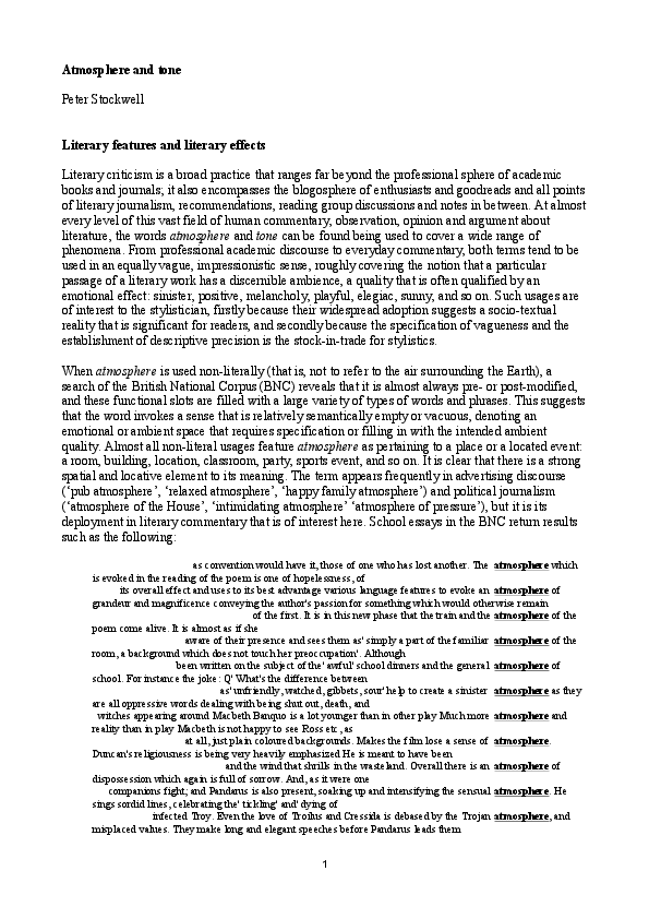 (PDF) ‘Atmosphere and tone’