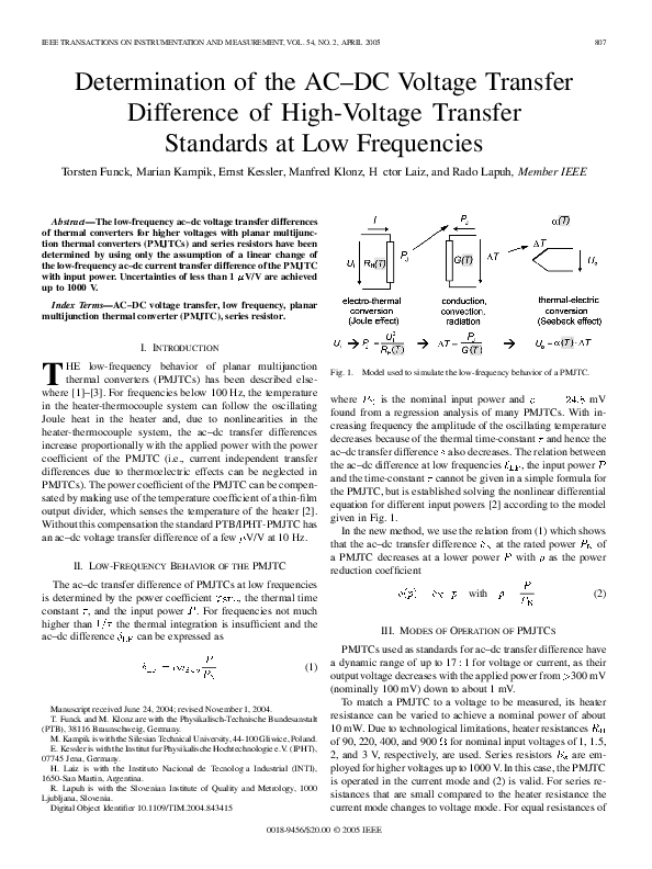 (PDF) Investigating the temperature dependence of AC/DC transfer ...