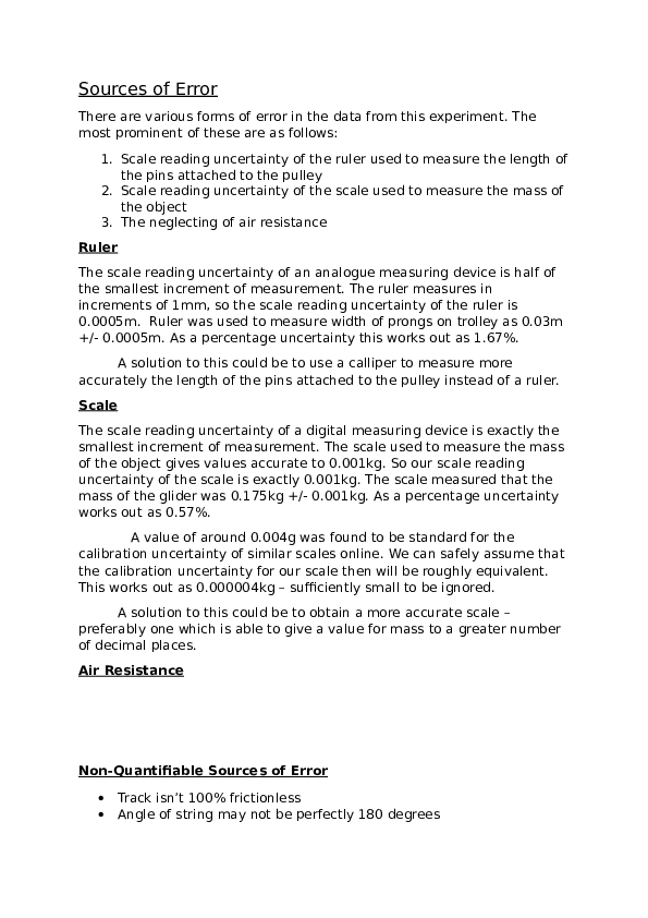 (DOC) Sources of Error