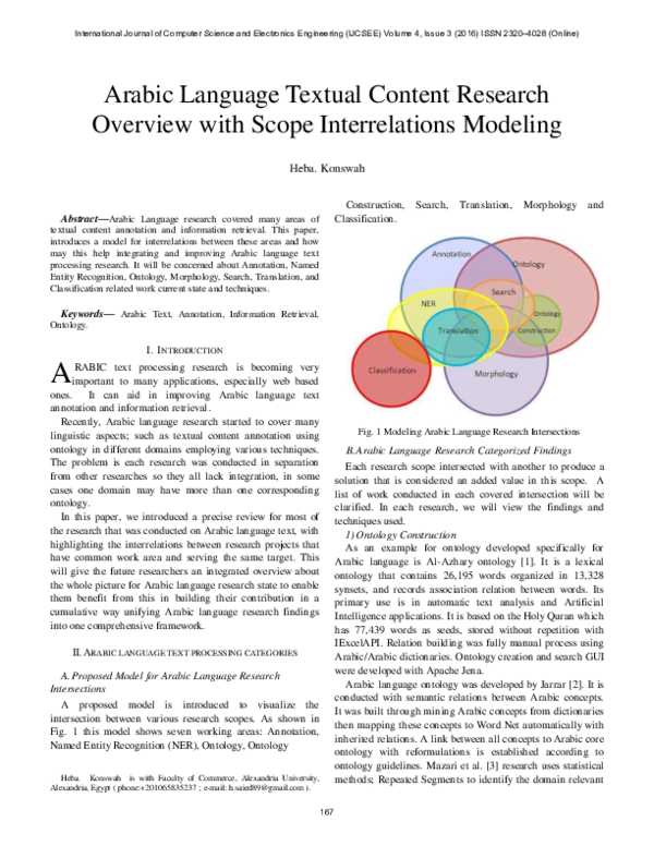 (PDF) Arabic Language Textual Content Research Overview with Scope ...