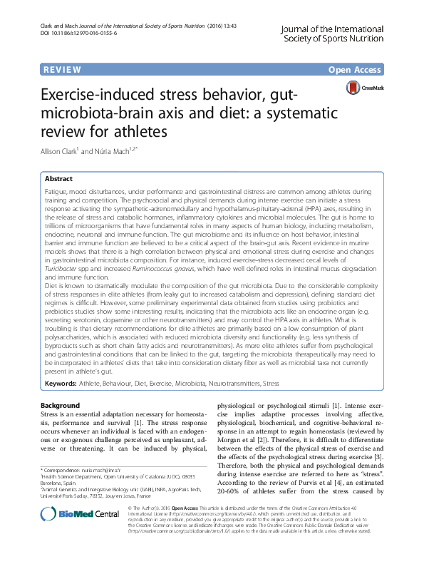 (PDF) Exercise-induced stress behavior, gut- microbiota-brain axis and ...