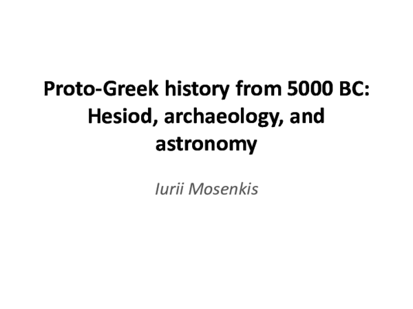 (PDF) Proto-Greek history from 5000 BC