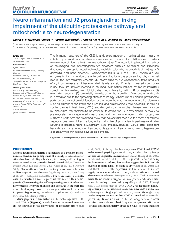 (PDF) Neuroinflammation and J2 prostaglandins: linking impairment of the ubiquitin-proteasome ...