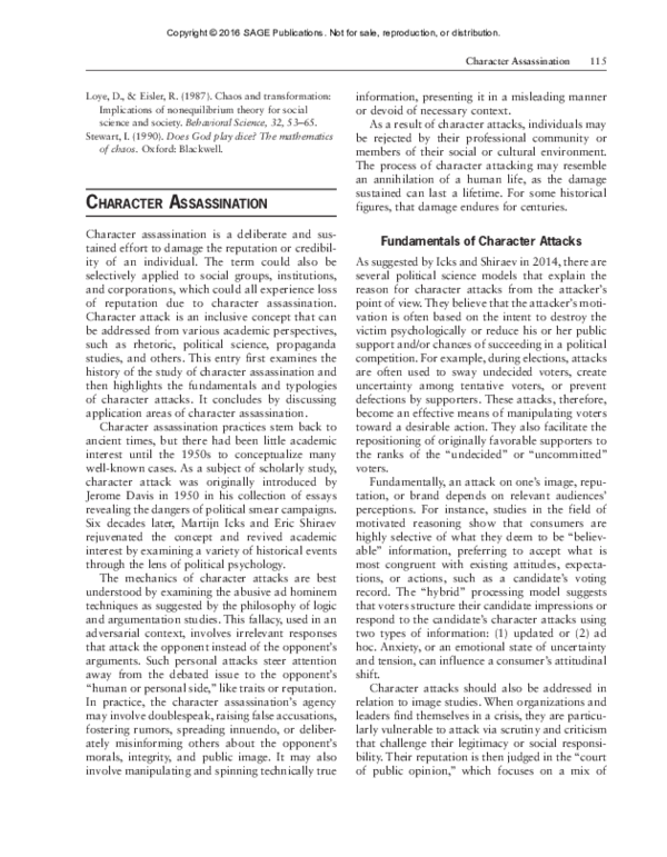 Pdf Character Assassination Encyclopedia Entry