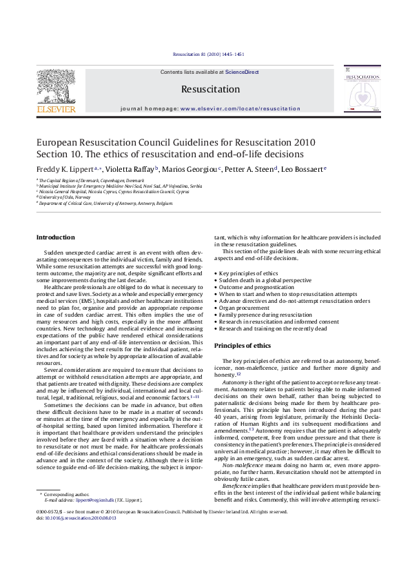 (PDF) European Resuscitation Council Guidelines for Resuscitation 2010 ...