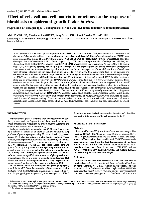 (PDF) Effect of cell-cell and cell-matrix interactions on the response ...