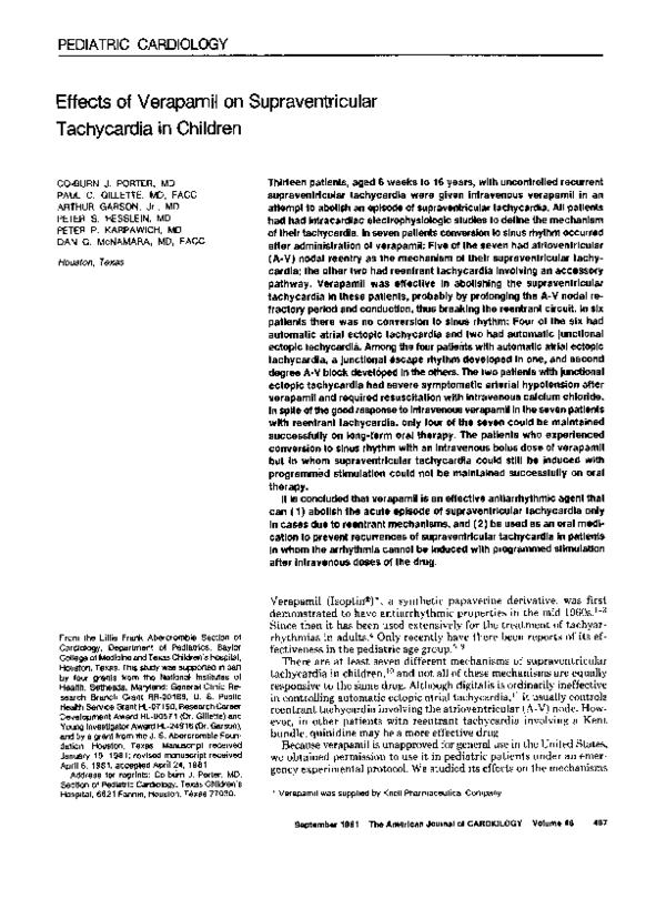 (PDF) Effects of verapamil on supraventricular tachycardia in patients ...