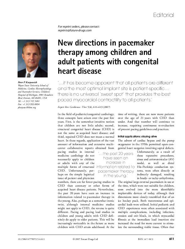 (PDF) New directions in pacemaker therapy among children and adult ...