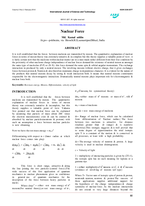 (PDF) Nuclear force