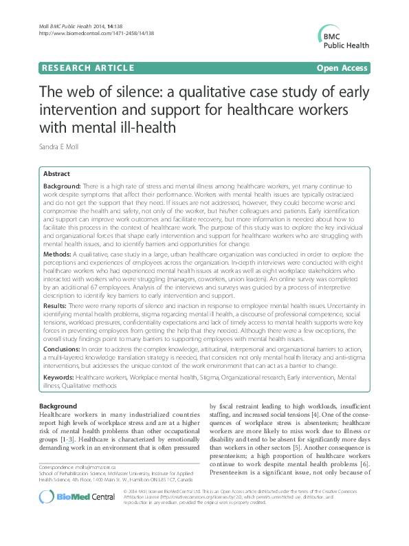 (PDF) The web of silence: a qualitative case study of early ...