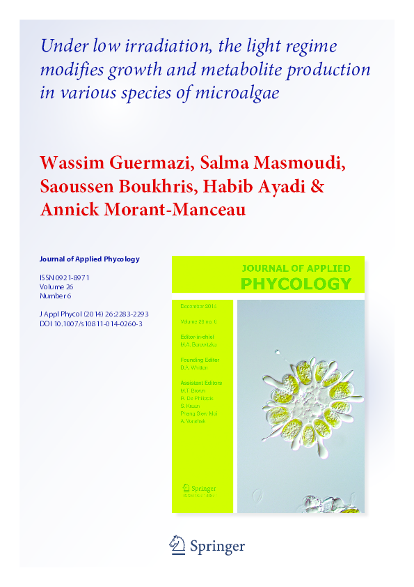 (PDF) Under low irradiation, the light regime modifies growth and ...