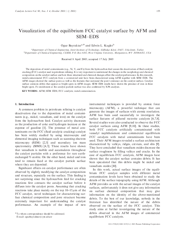 (PDF) Visualization of the Equilibrium FCC Catalyst Surface by AFM and ...