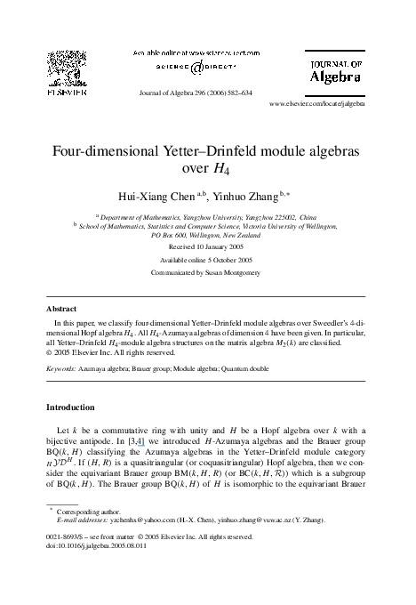 (PDF) Four-dimensional Yetter Drinfeld module algebras over H 4