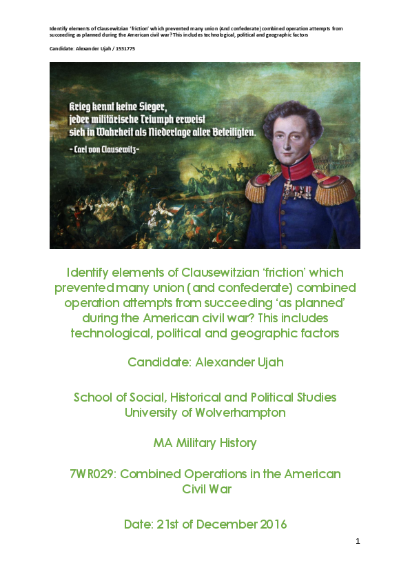 (PDF) Clausewitzian friction in the American Civil War