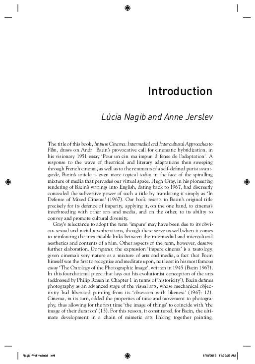 (PDF) Introduction to the book Impure Cinema