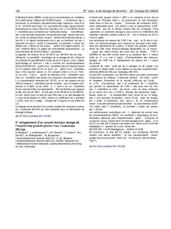 (PDF) Développement d’un nouvel immuno-dosage de l’insulin-like growth ...