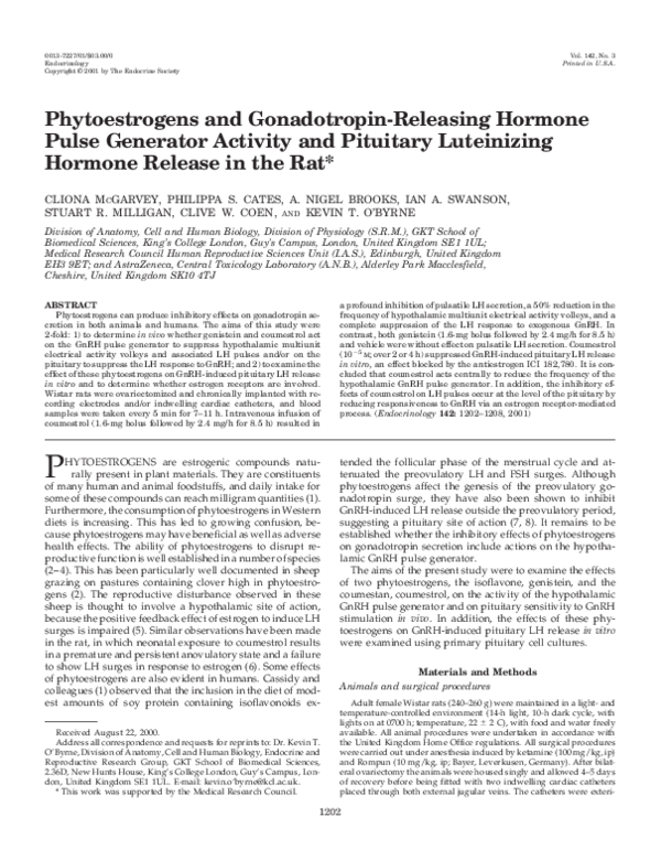 (PDF) Phytoestrogens and Gonadotropin-Releasing Hormone Pulse Generator ...