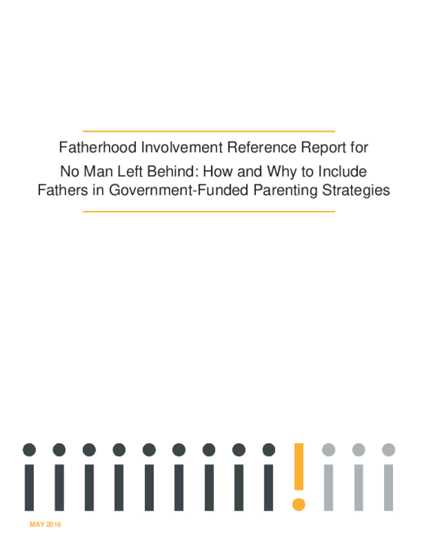 (PDF) Fatherhood Involvement Reference Report for No Man Left Behind ...