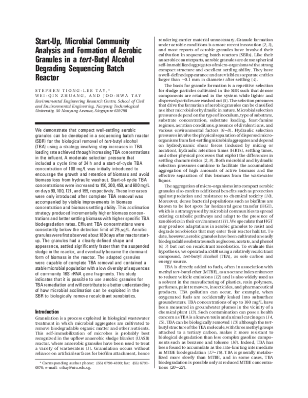 (PDF) Start-Up, Microbial Community Analysis and Formation of Aerobic ...