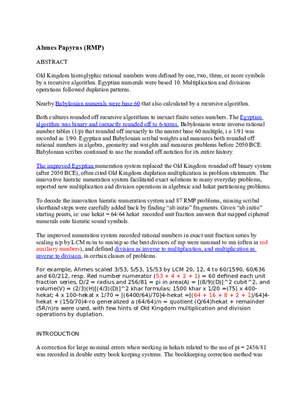 (DOC) Ahmes Papyrus (RMP).docx