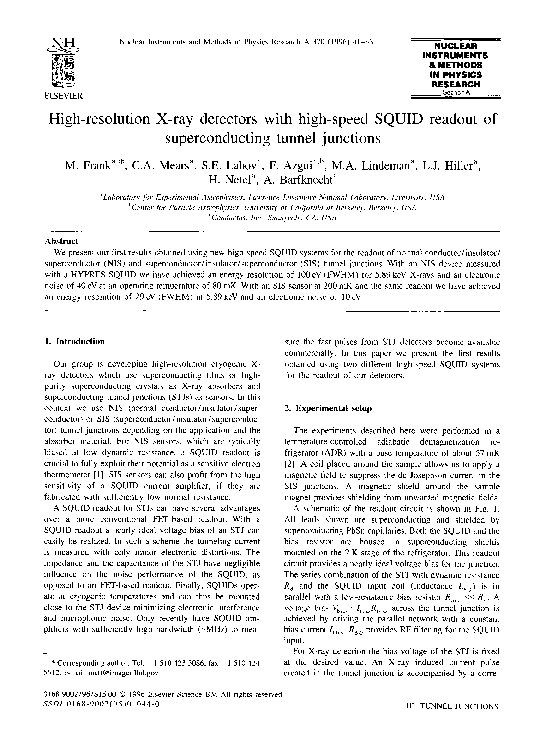 (PDF) High-resolution X-ray detectors with high-speed SQUID readout of ...