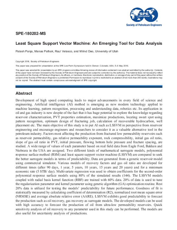 Pdf Least Square Support Vector Machine An Emerging Tool For Data