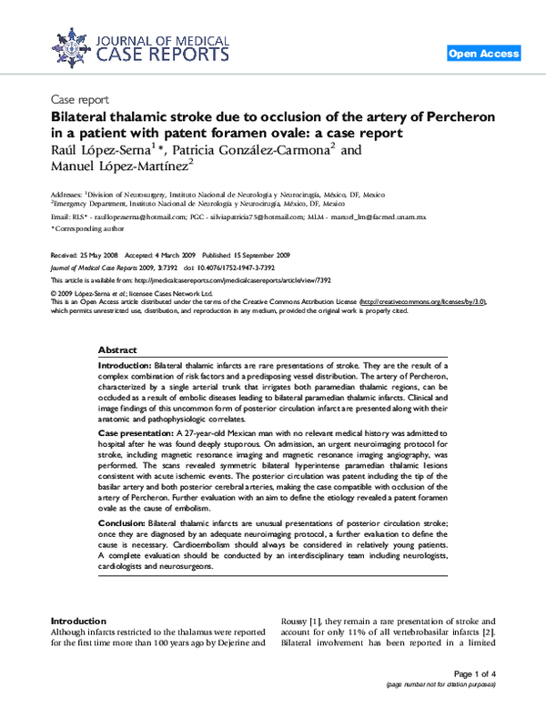 (PDF) Artery of Percheron Stroke: A Case Report With a Diagnostic ...
