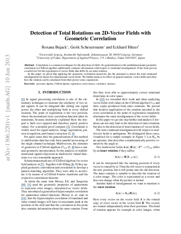(PDF) Detection of total rotations on 2D-vector fields with geometric correlation | Eckhard ...