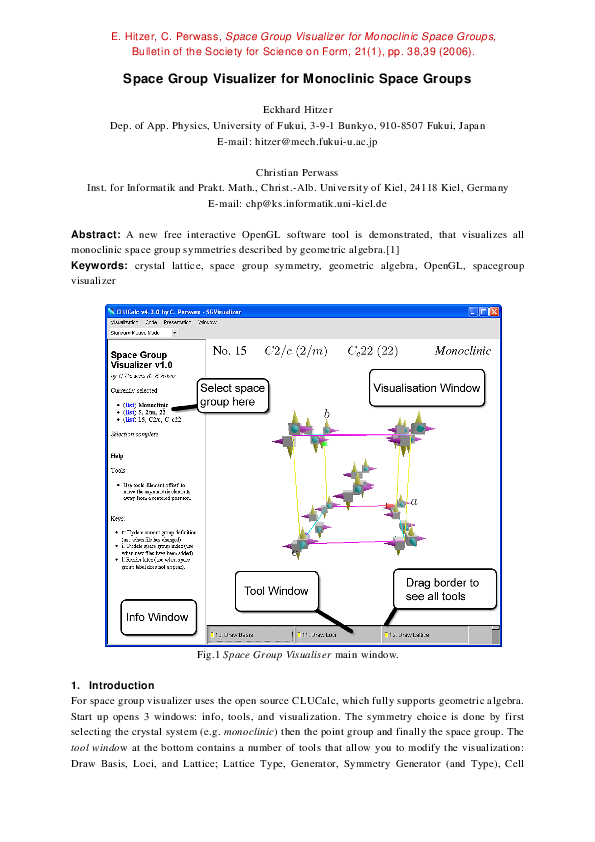 (PDF) Space Group Visualizer for Monoclinic Space Groups