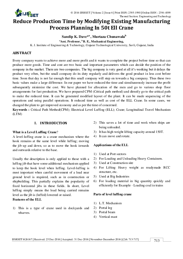 (PDF) Reduce Production Time by Modifying Existing Manufacturing ...