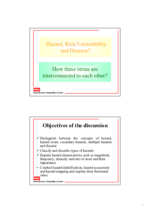 (PDF) Introduction to Hazard Vulnerability and Risk