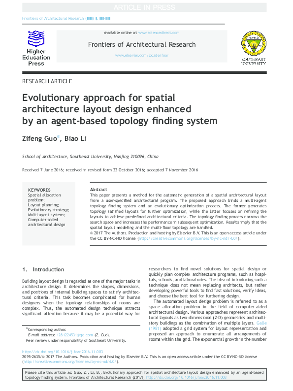 (PDF) Evolutionary approach for spatial architecture layout design ...
