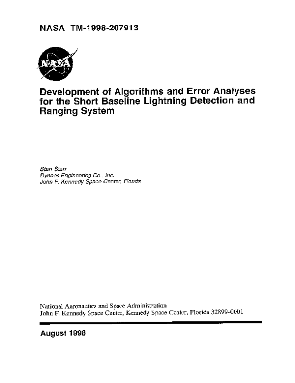 Pdf Development Of Algorithms And Error Analyses For The Short Baseline Lightning Detection