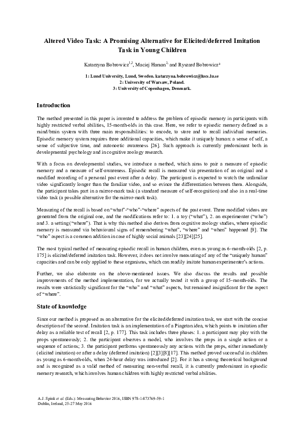 (PDF) Altered Video Task: A Promising Alternative for Elicited/deferred ...