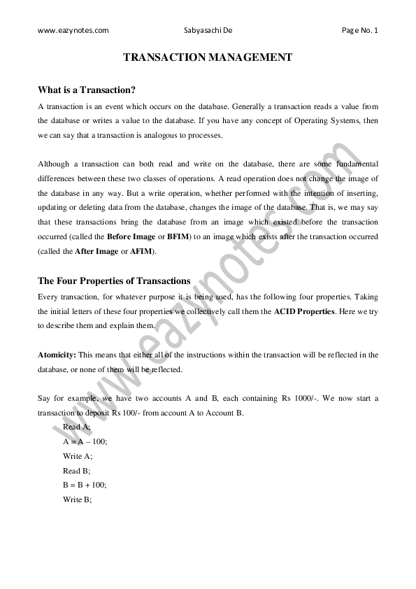 (PDF) Transaction-management | Divyanshu Raj - Academia.edu