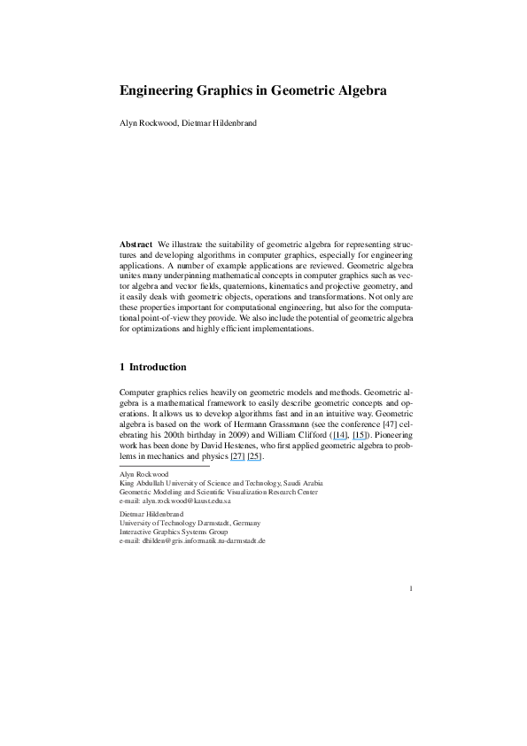 (PDF) Engineering Graphics in Geometric Algebra