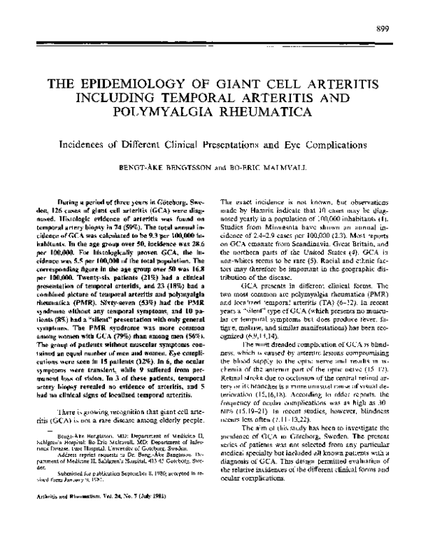 (PDF) The epidemiology of giant cell arteritis including temporal arteritis and polymyalgia ...