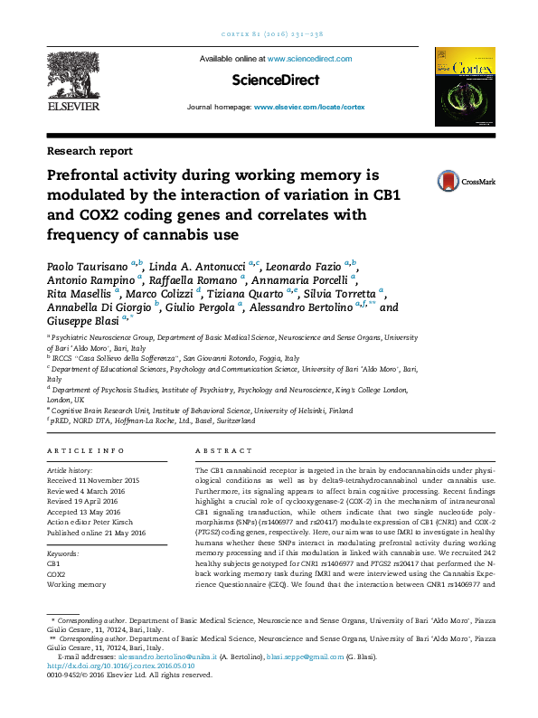 Pdf Prefrontal Activity During Working Memory Is Modulated By The Interaction Of Variation In 3400