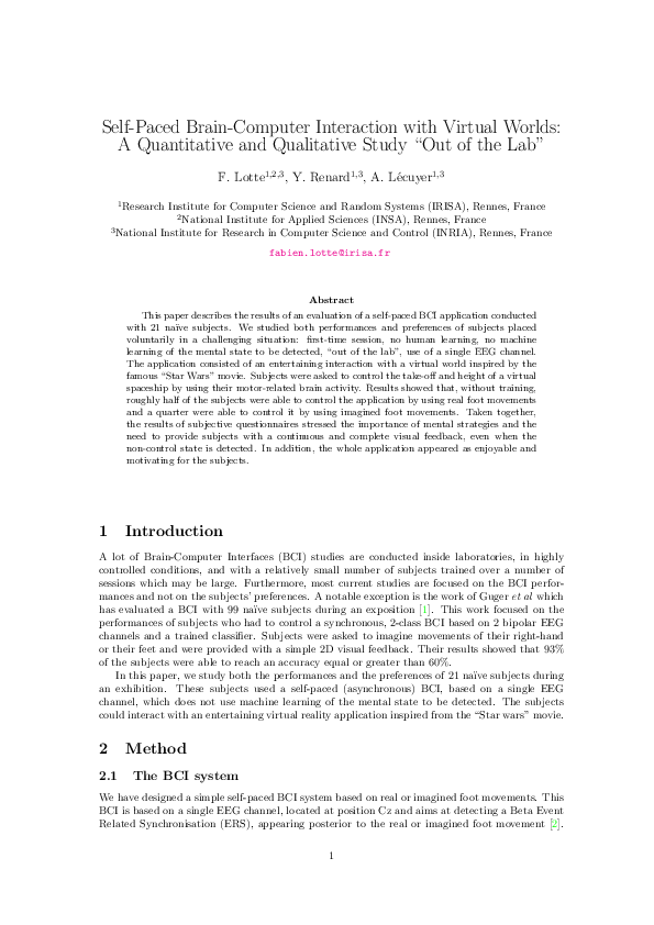 (PDF) Self-paced brain-computer interaction with virtual worlds: A quantitative and qualitative ...