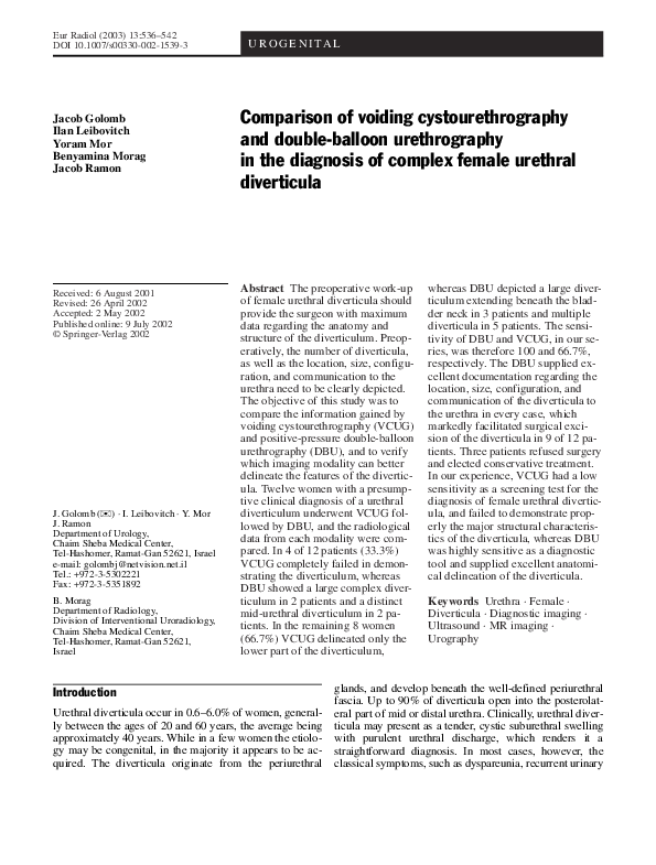 (PDF) Comparison of voiding cystourethrography and double-balloon ...