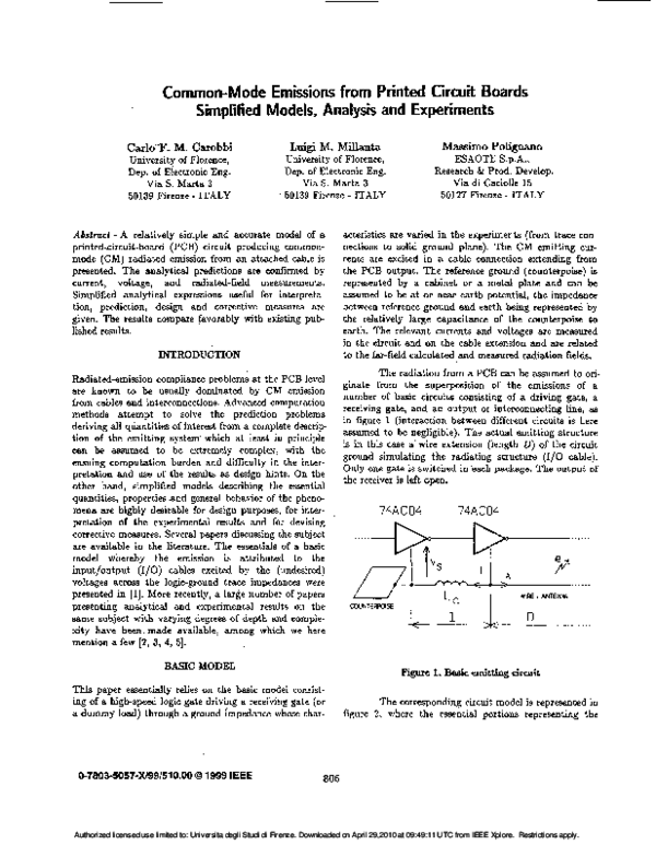 (PDF) Common-mode emissions from printed circuit boards simplified ...