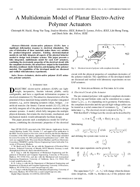 (PDF) A Multidomain Model of Planar Electro-Active Polymer Actuators