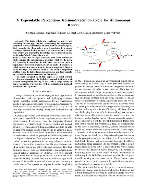 (PDF) A dependable perception-decision-execution cycle for autonomous ...