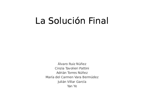 (PPT) La Solución Final