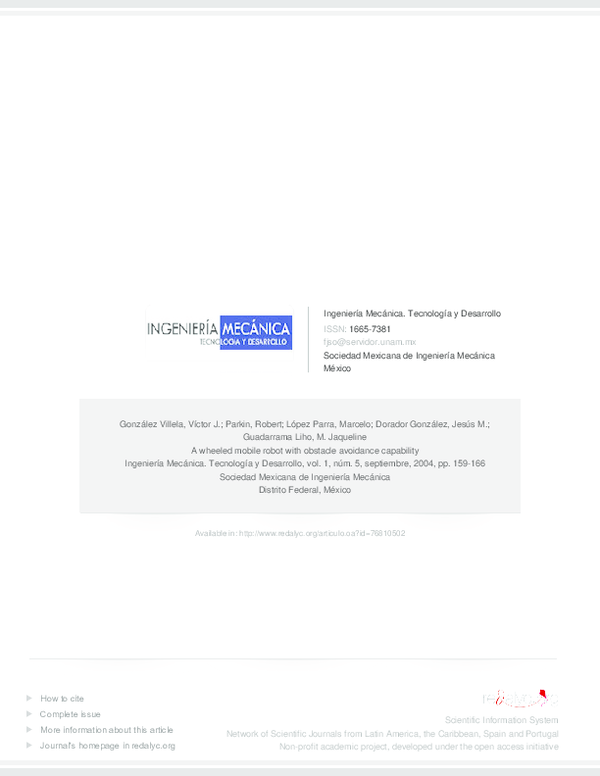 Pdf A Wheeled Mobile Robot With Obstacle Avoidance Capability