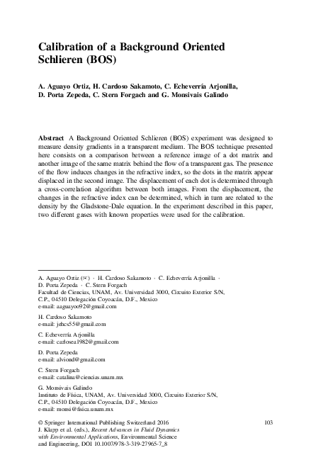 (PDF) Calibration of a Background Oriented Schlieren (BOS