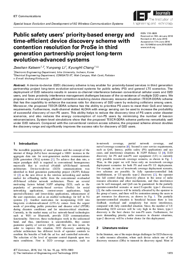 (PDF) Public safety users priority-based energy and time-efficient device discovery scheme with ...