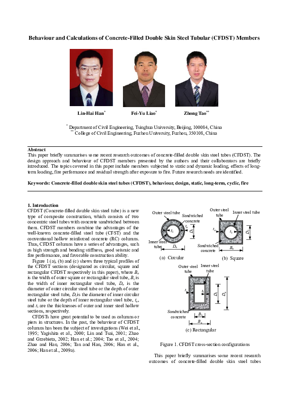 (PDF) Behaviour and Calculations of Concrete-Filled Double Skin Steel ...